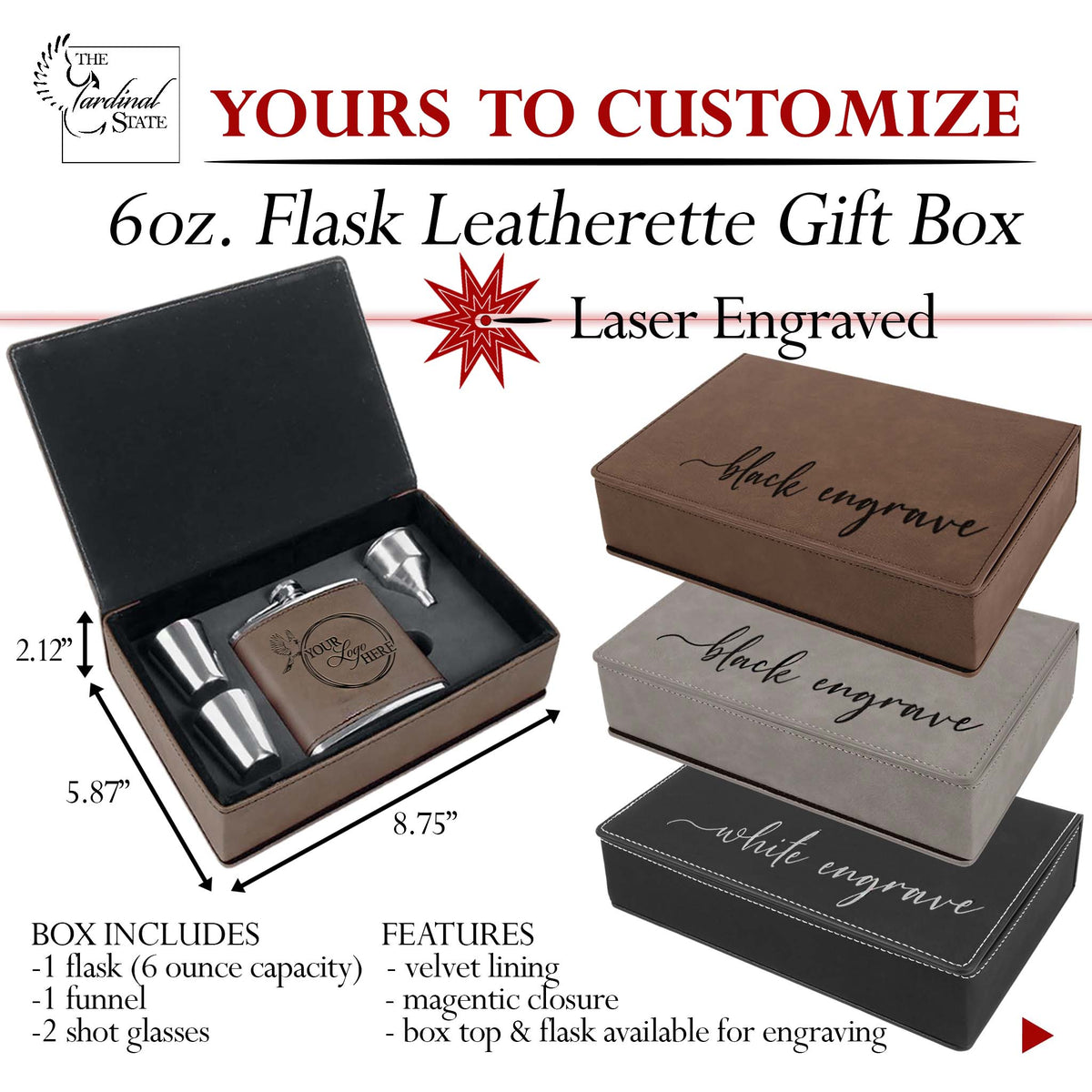 Personalized Flask Set, Custom – The Cardinal State