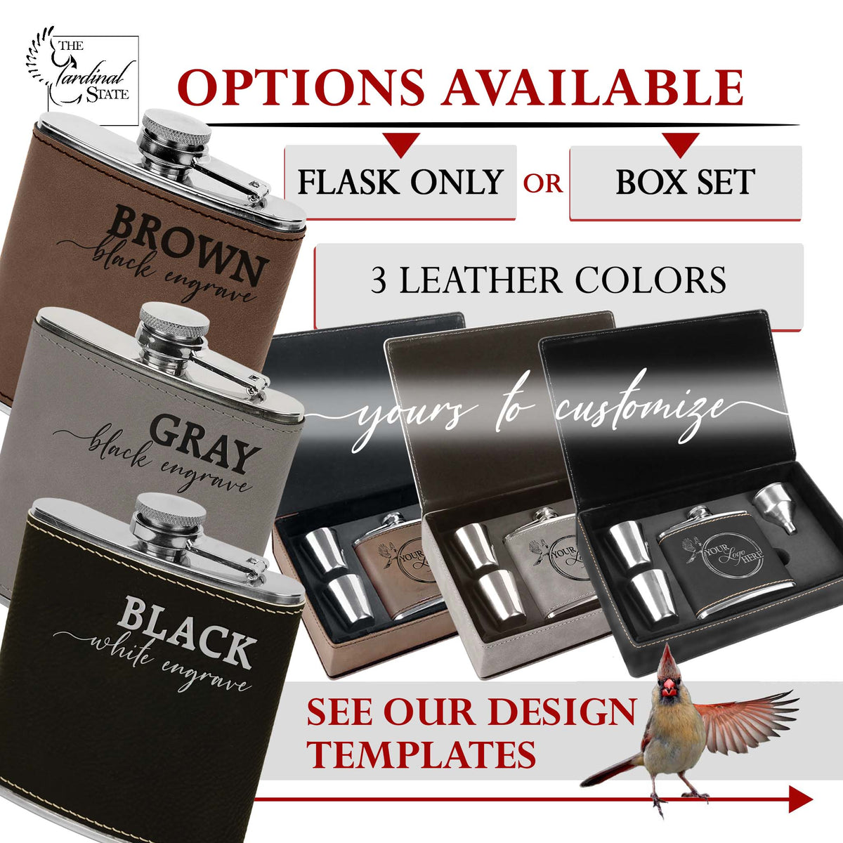 Personalized Flask Set, Custom – The Cardinal State